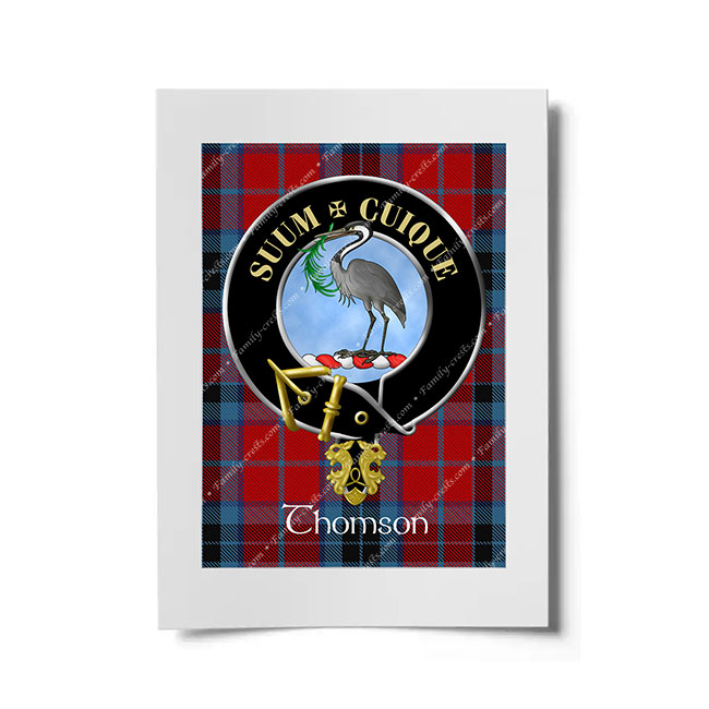 Thomson Scottish Clan Crest Ready to Frame Print - Family Crests