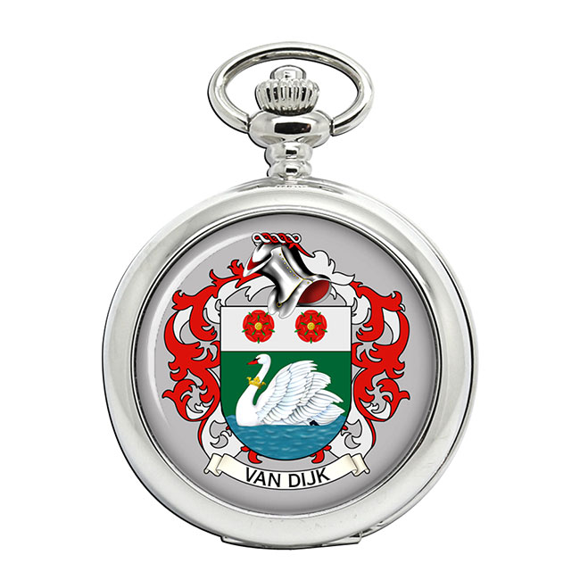 van Dijk (Netherlands) Coat of Arms Pocket Watch - Family Crests