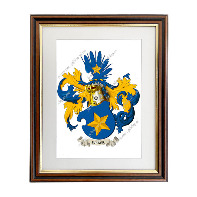 Weber (Swiss) Coat of Arms Framed Print - Family Crests