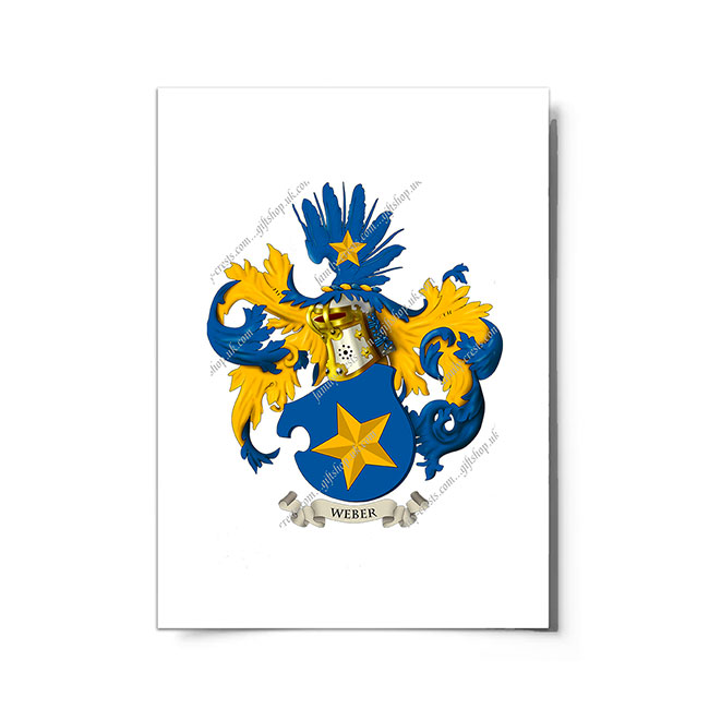 Weber (Swiss) Coat of Arms Print - Family Crests
