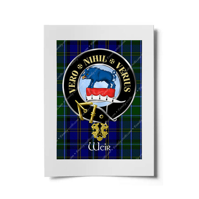 Weir Scottish Clan Crest Ready to Frame Print - Family Crests